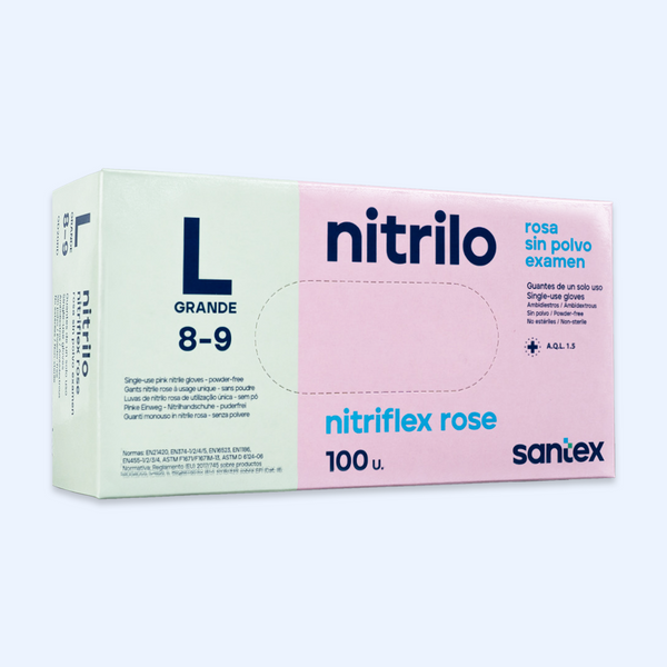 Luvas de Nitrilo Nitriflex Rosa - 100un - FBeauty